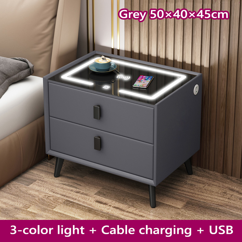 Wood Side Table For Bedroom Bedside Table With Drawer Storage Cabinet ...