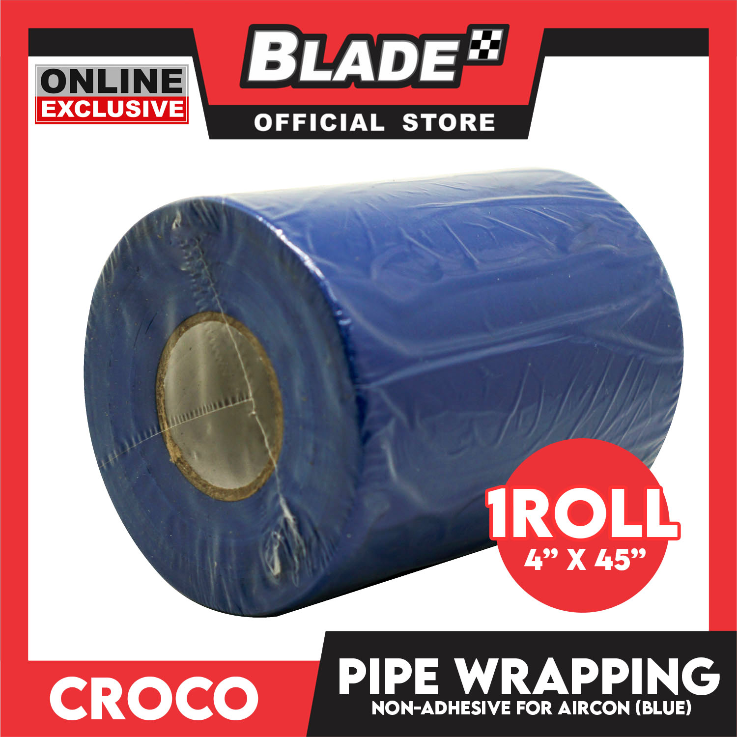 Croco Pipes Wrapping Non-Adhesive 4x45'' 1roll (Blue) Easy to Apply for ...