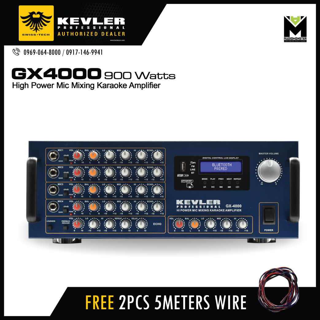 Kevler GX-4000 Integrated Power Videoke Amplifier 900W x 2 with USB/FM ...
