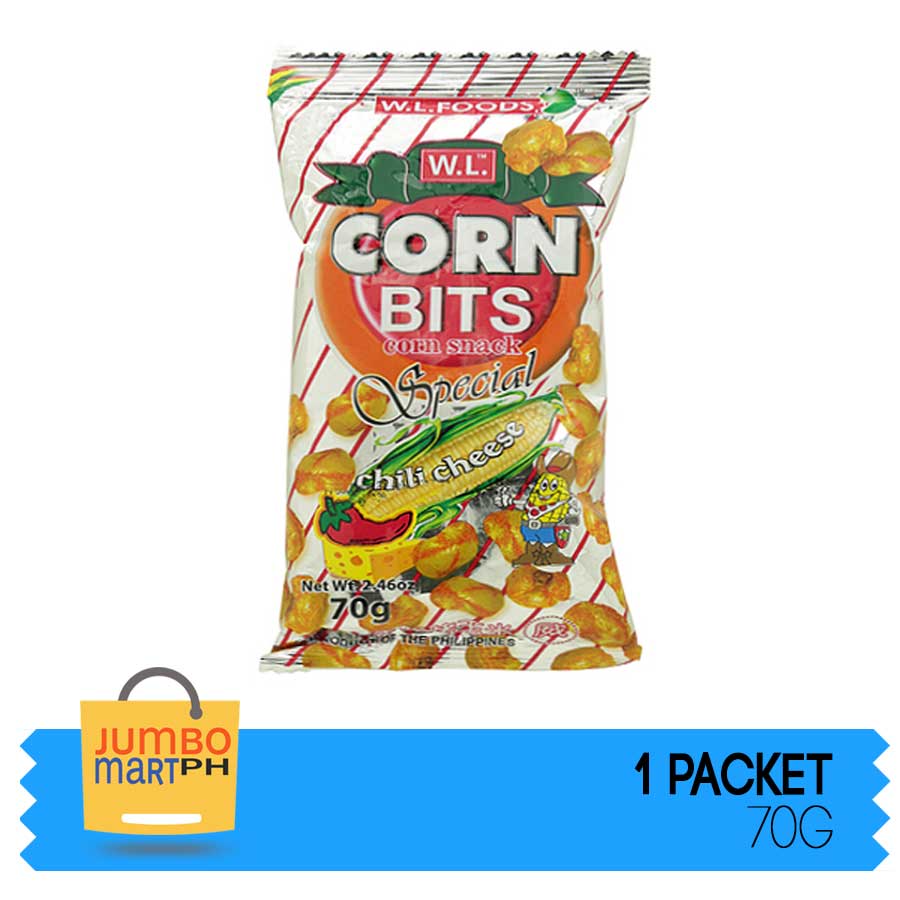 W.L. FOODS CORN BITS CORN SNACKS CHILI CHEESE FLAVOR 70G | Lazada PH