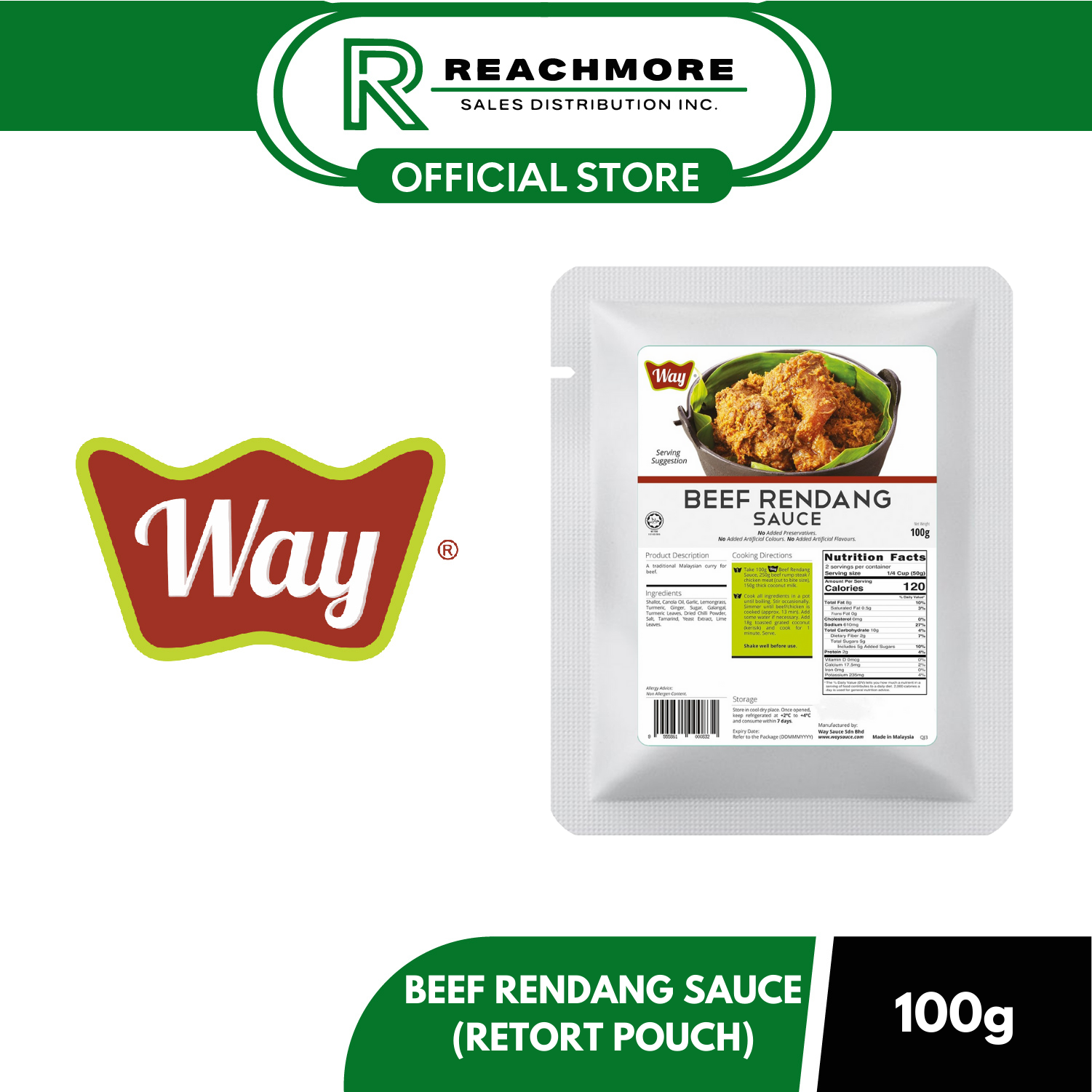 Way Beef Rendang Sauce 100g Pouch | Lazada PH