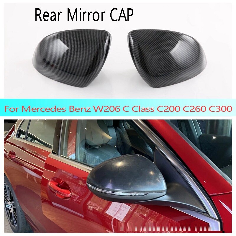 Car Rear Mirror Cap Carbon Fiber ABS Rearview Mirror Housing for ...
