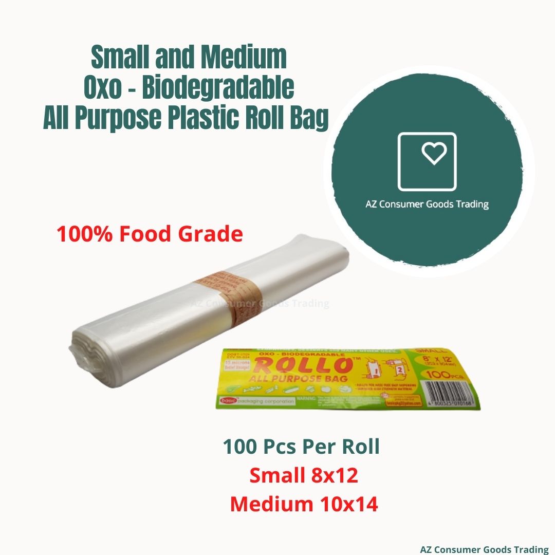 AZ Consumer Rollo Oxo Biodegradable Roll Bag | Plastic Labo | 100 ...