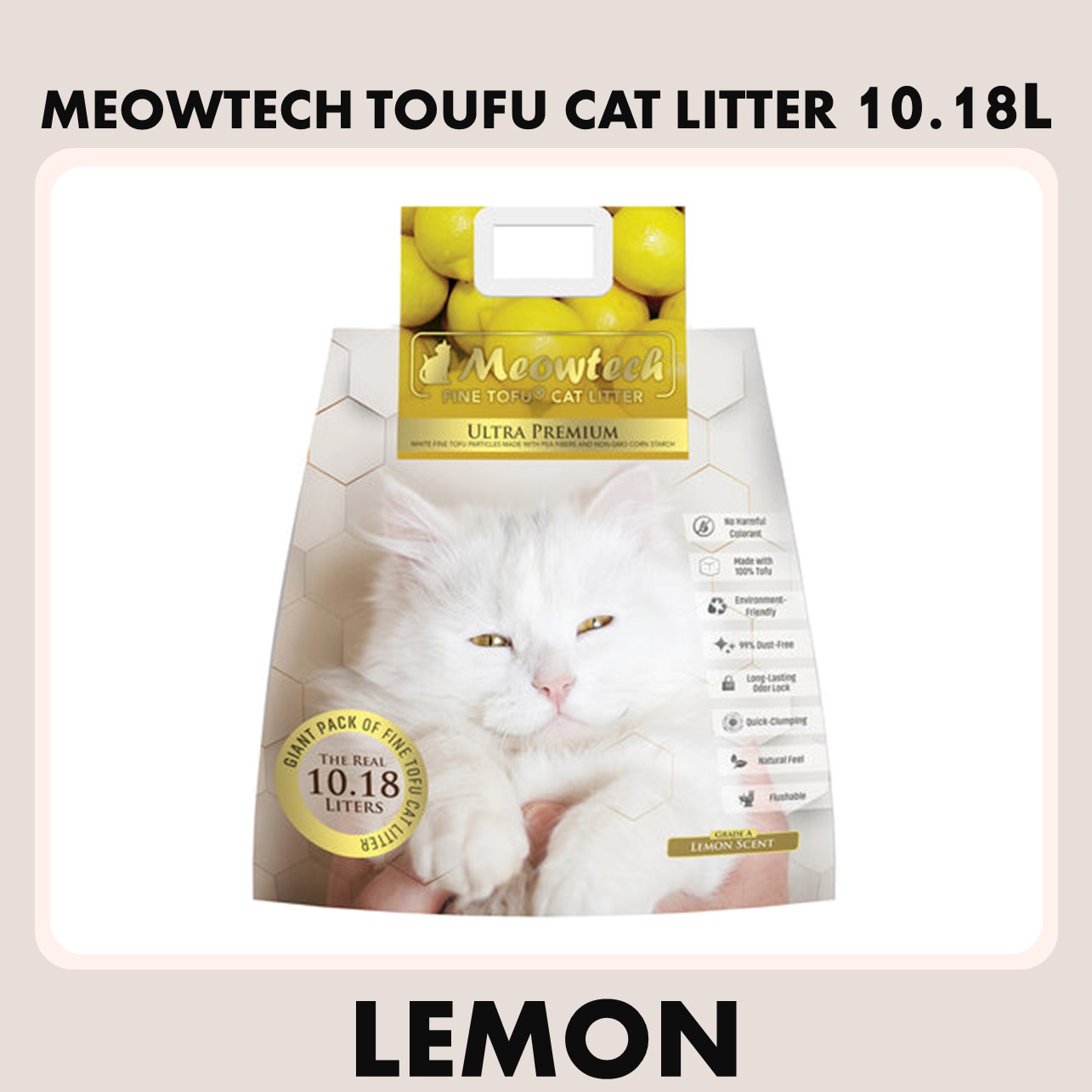 Meowtech Toufu Lavender Cat Litter 10.18L Apple Grapes Lavender Lemon Coffee | Lazada PH
