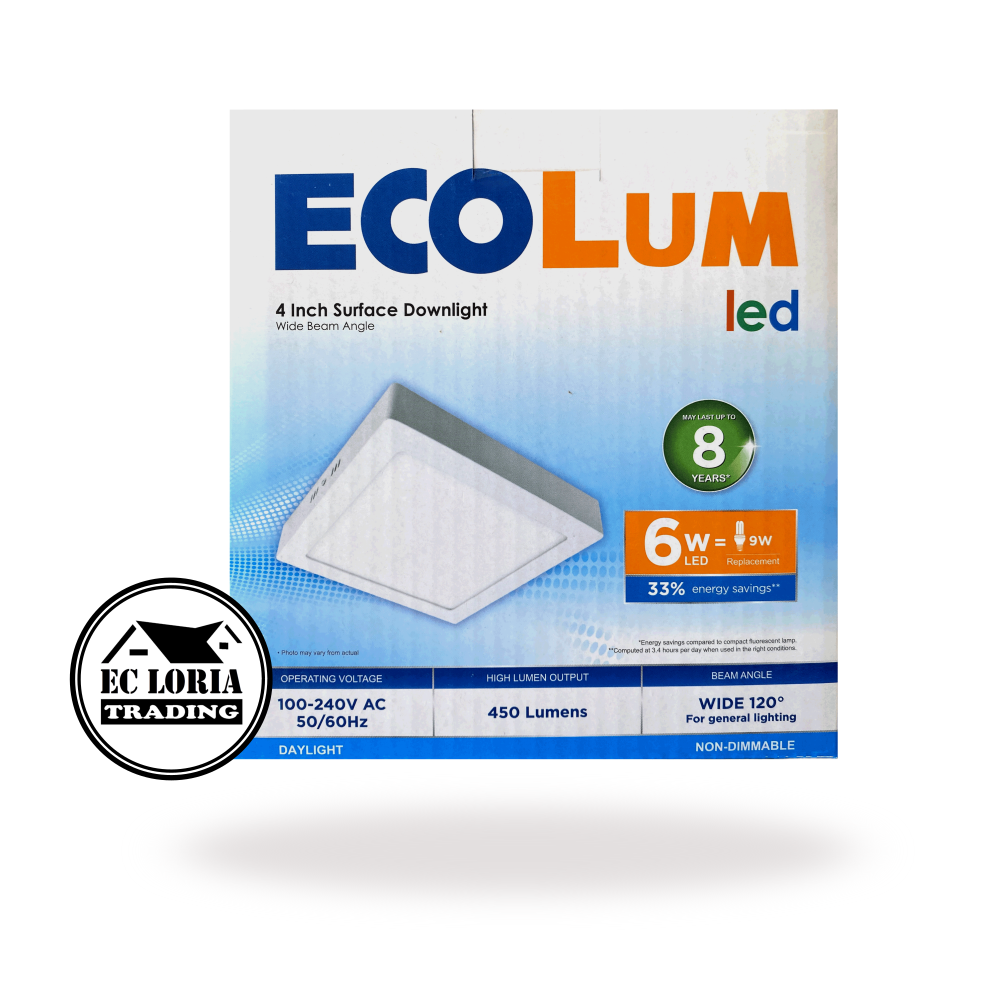 Ecolum Surface Downlight 6W Square and Round (4 Inches) | Lazada PH