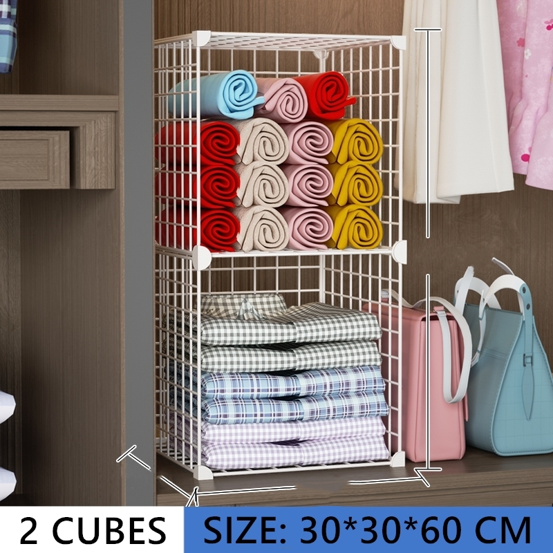 Screwless DIY cube adjustable and stackable display shelf storage box ...
