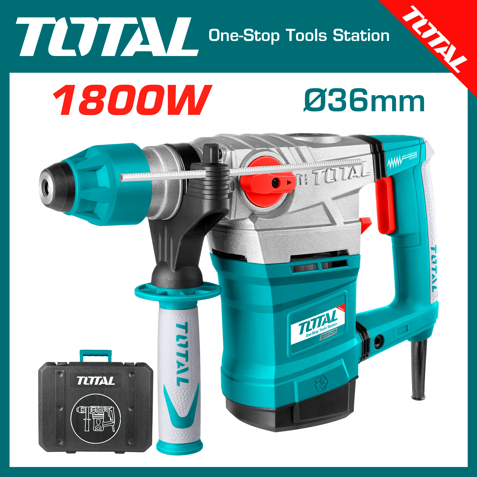 TOTAL Electric Rotary Hammer 5.5J(1500W) | 7.0J(1800W) SDS Plus Chuck ...