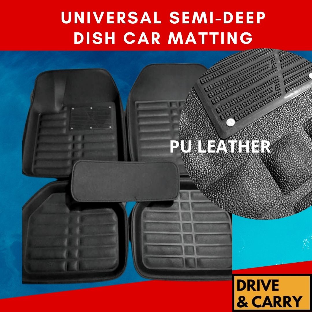 5 pcs set universal premium diamond leather car auto floor mats / deep ...