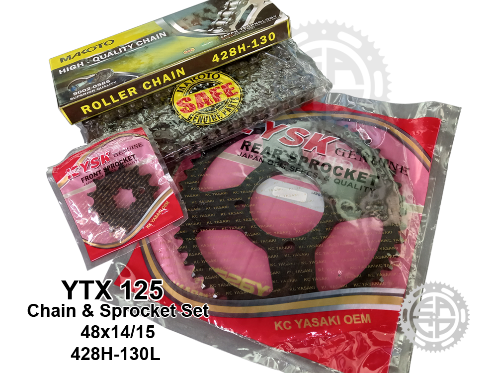 Chain and Sprocket Set YTX 125/STX/RS 110F (38/42/45/48T) | Lazada PH