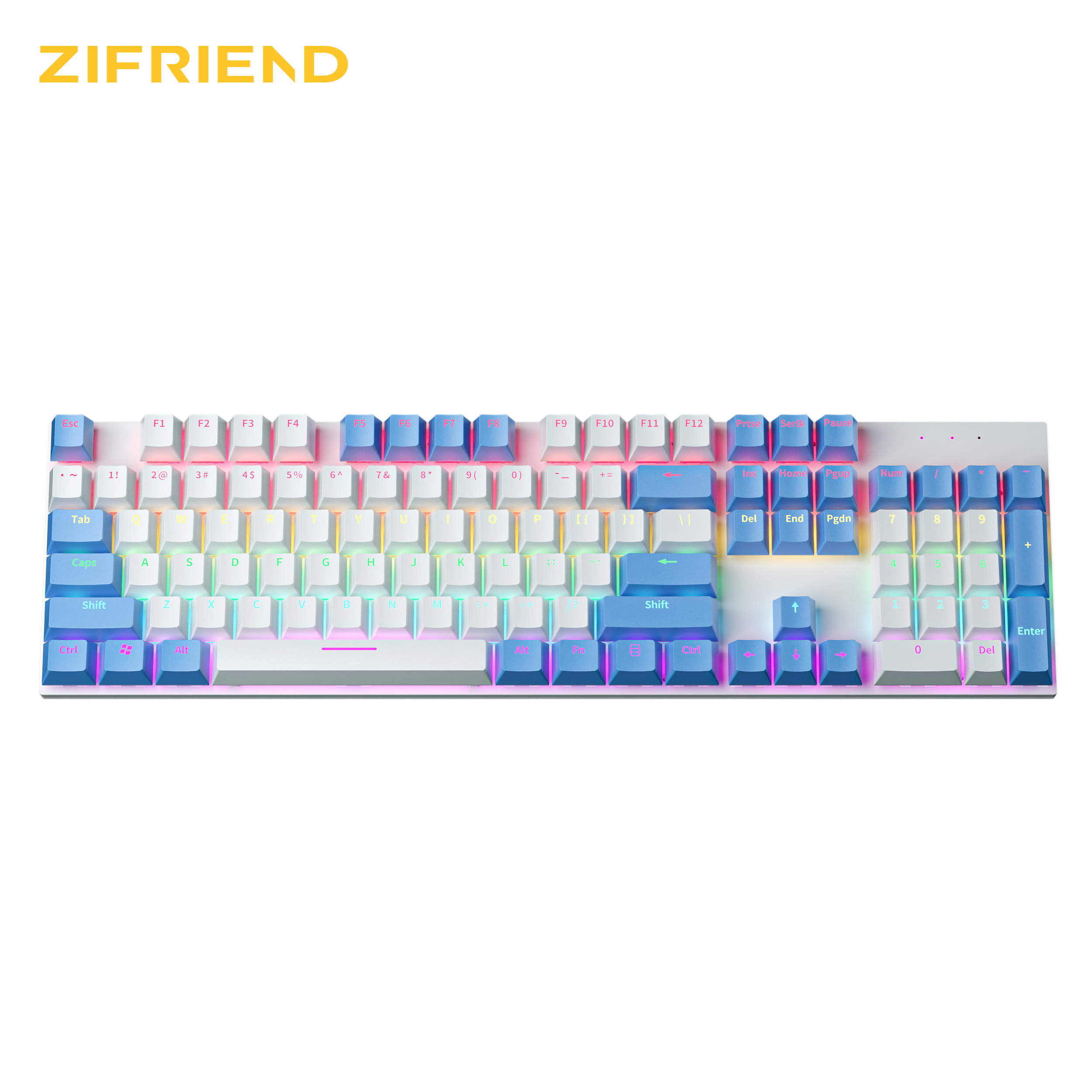 Zifriend KY300 104 Keys Mechanical Keyboard 24 Light Effects RGB ...