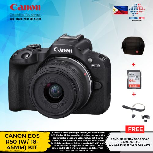 CANON EOS R50 (W/ 18-45MM) KIT - CEREBRAL OPTIC MERCHANDISING | Lazada PH