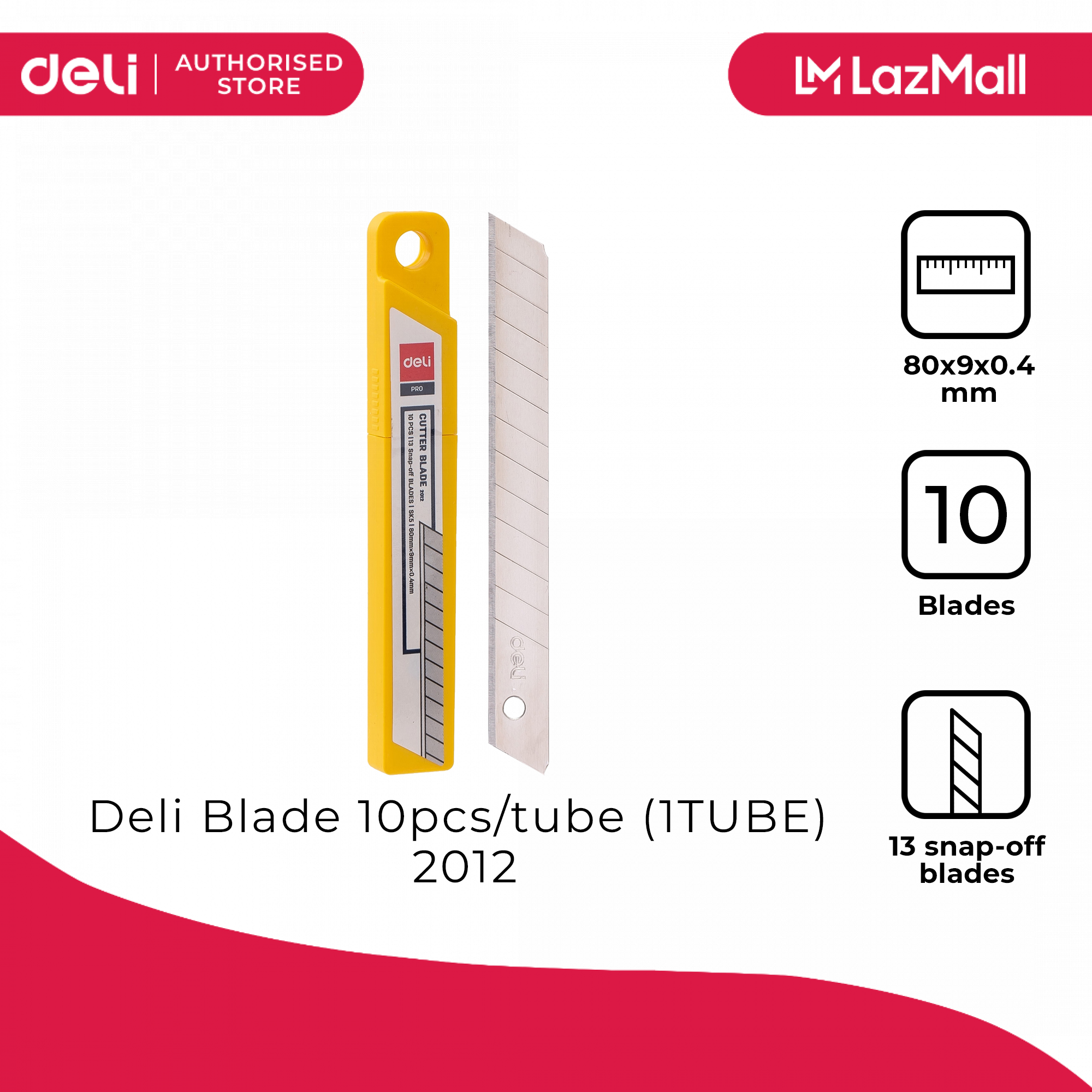 Deli Blade small 10PCS/tube (1TUBE) 2012 [75322012BK] | Lazada PH