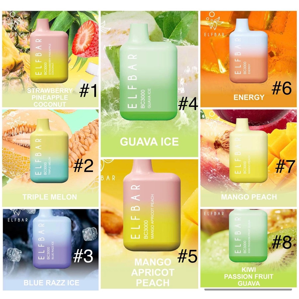 ELFBAR 3000 puffs disposable vape pod rechargeable elf bar legal 898R ...