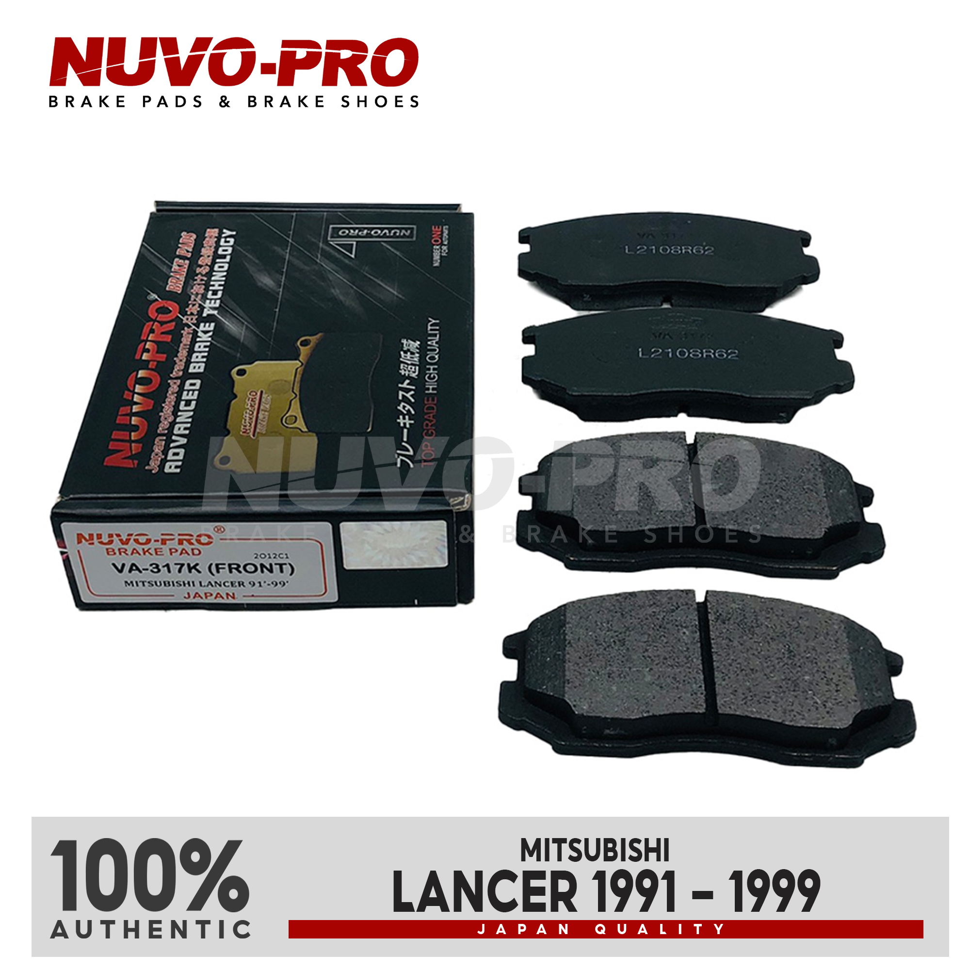 Nuvo-Pro Brake Pads Front Mitsubishi Lancer 1.5, 1.6 1993 - 1999 / 1.3 ...