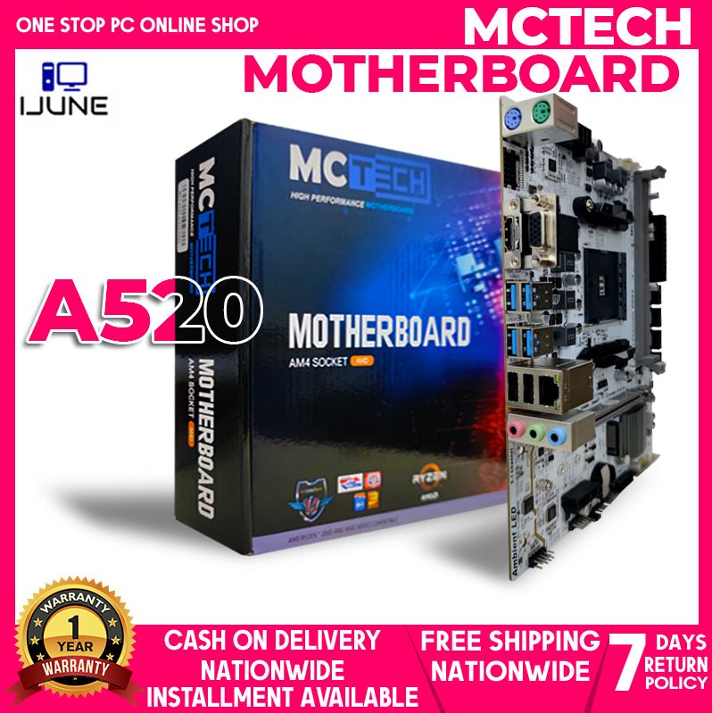 MOTHERBOARD MCTECH Ddr4 Motherboard, nd new Ddr4 Motherboard AMD A520 ...