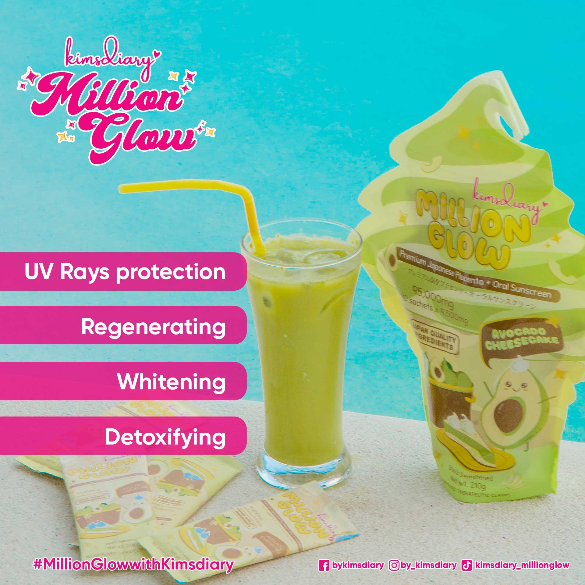 Kimsdiary Million Glow Drink 15 up Whitening, Slimming, Anti Aging ...