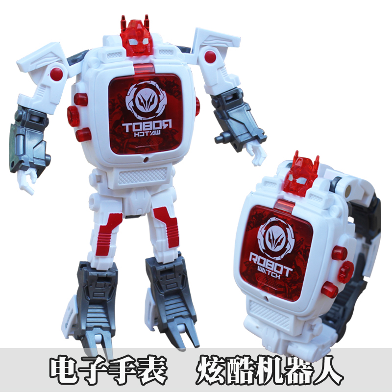 2023 Children's Toy Transformer Watch Robot Electronic Watch ...