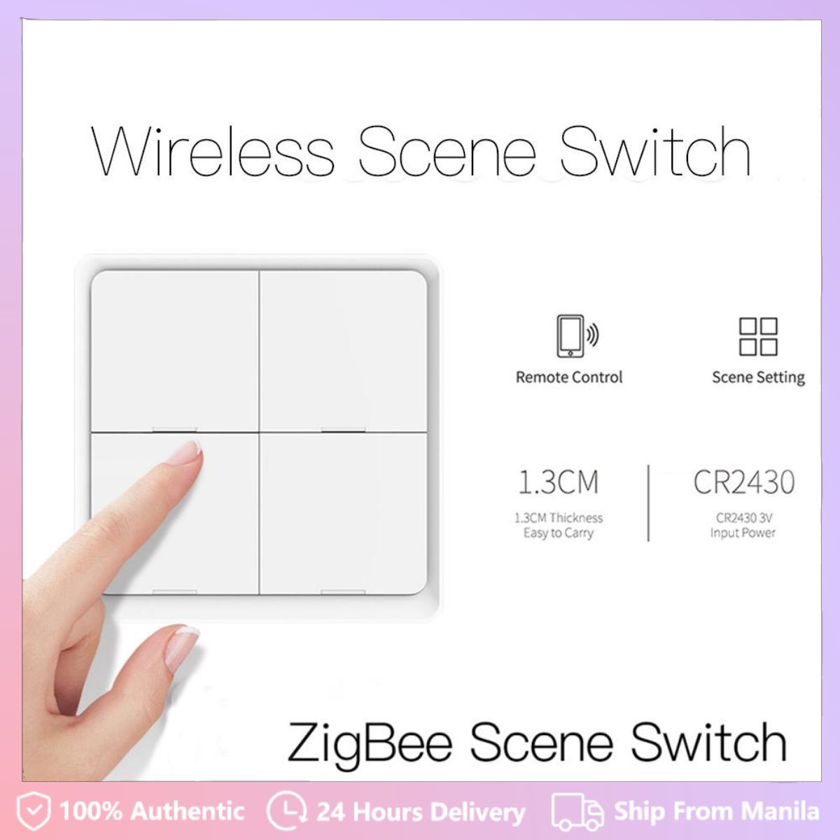 OTO Shop 4 Gang Tuya ZigBee Wireless 12 Scene Switch Push Button ...