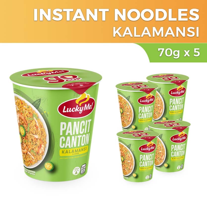 Lucky Me! Pancit Canton Instant Noodles Kalamansi Cup 70g X 5 | Lazada PH
