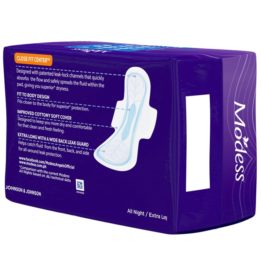 Modess All Night Extra Long with Wings Sanitary Napkin 10s - Heavy ...