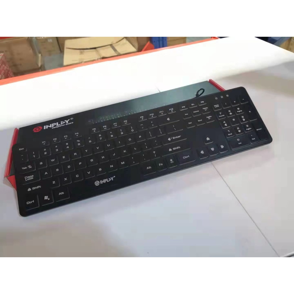 hot！INPLAY KB066 USB Smooth Touch keyboard 104 key bk/white Wired ...