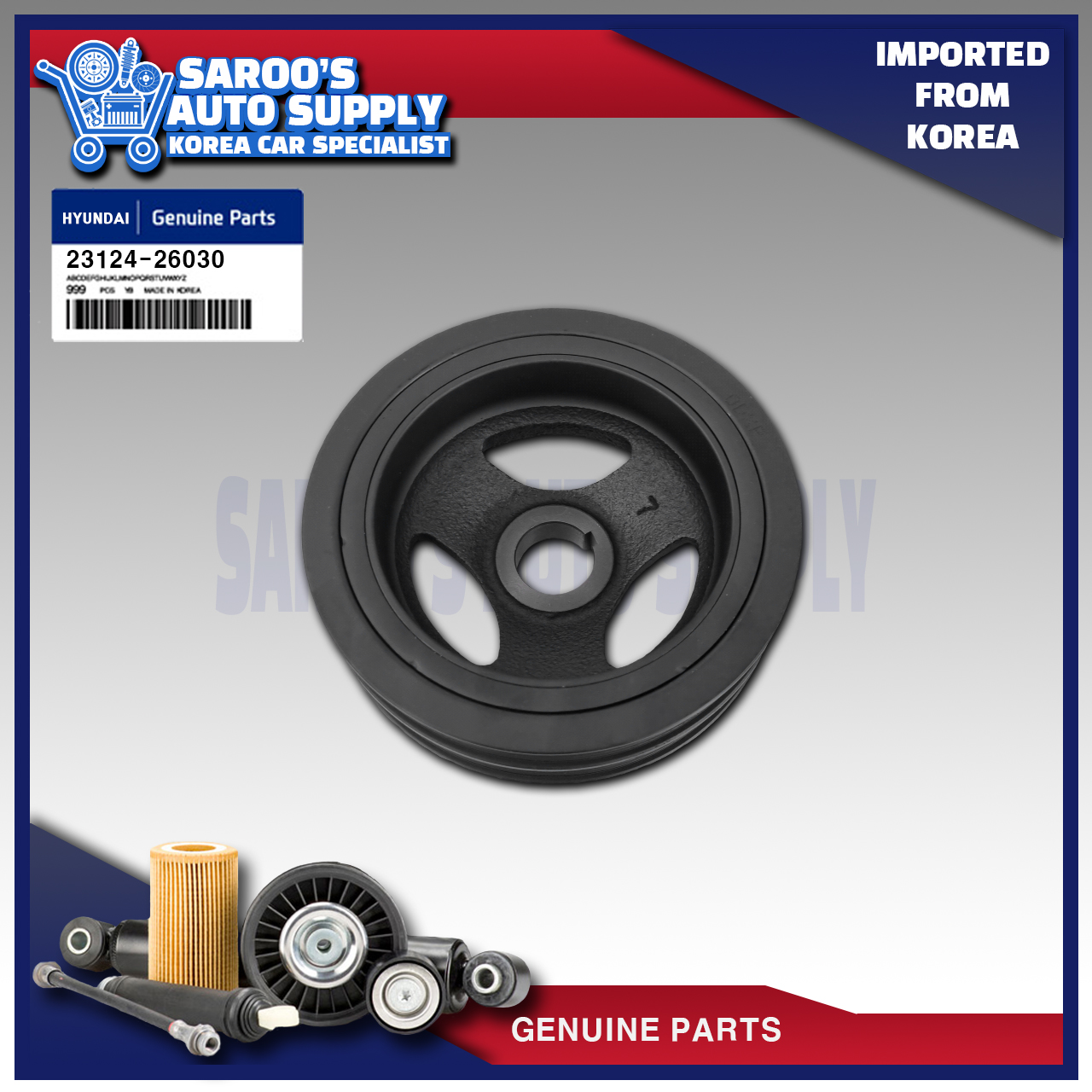 [Alpha][Genuine] Damper Pulley / Crankshaft pulley For Hyundai , Kia ...