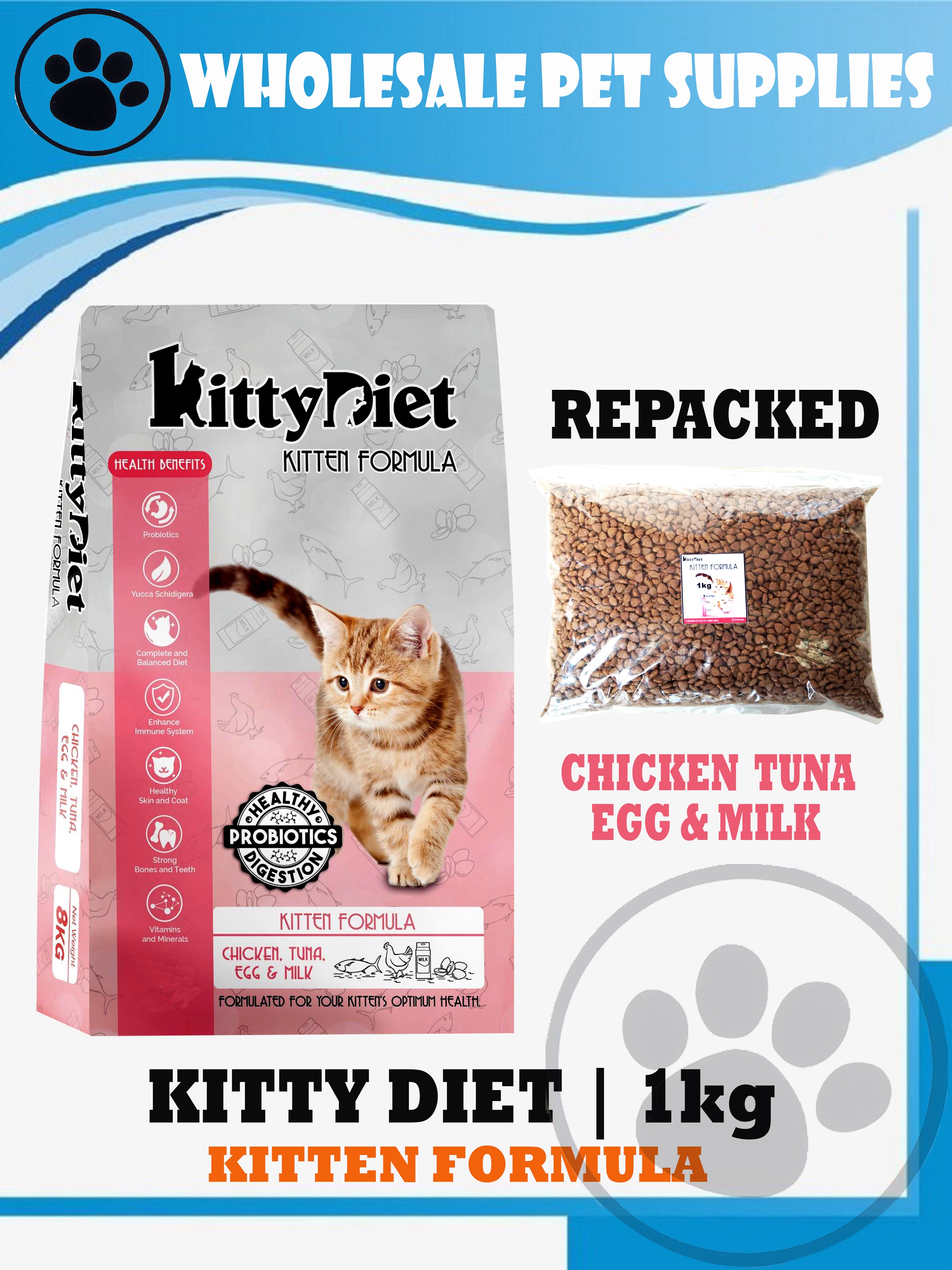 Kitty Diet - KITTEN FORMULA 1KG - Chicken, Tuna, Egg & Milk | Lazada PH