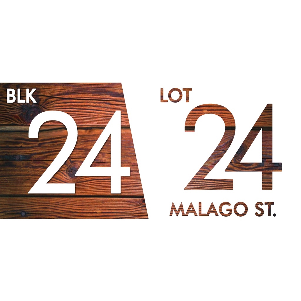 COD Wood Waterproof Double House Plate Number Acrylic Home Signage ...