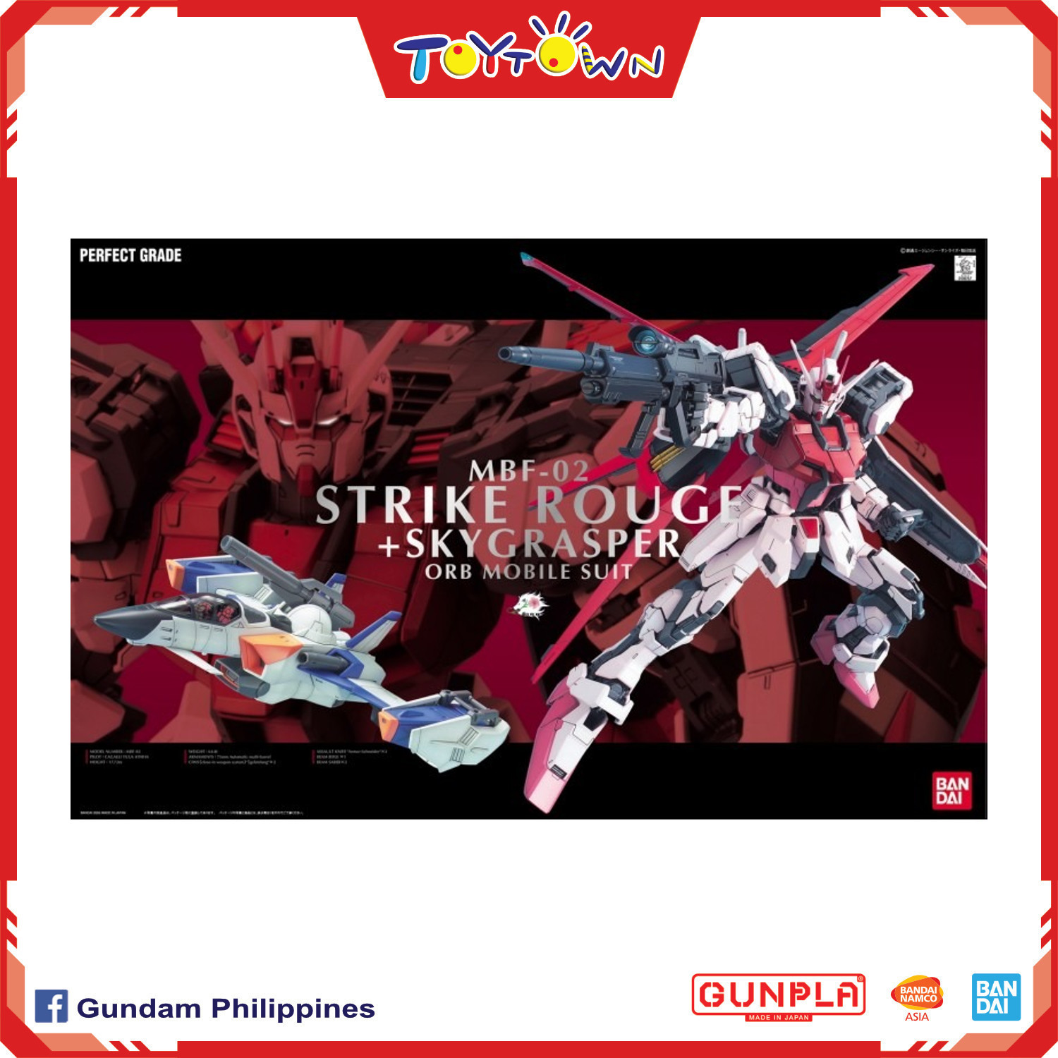 Gundam JP Perfect Grade 1/60 MBF-02 Strike Rouge + Skygrasper | Lazada PH