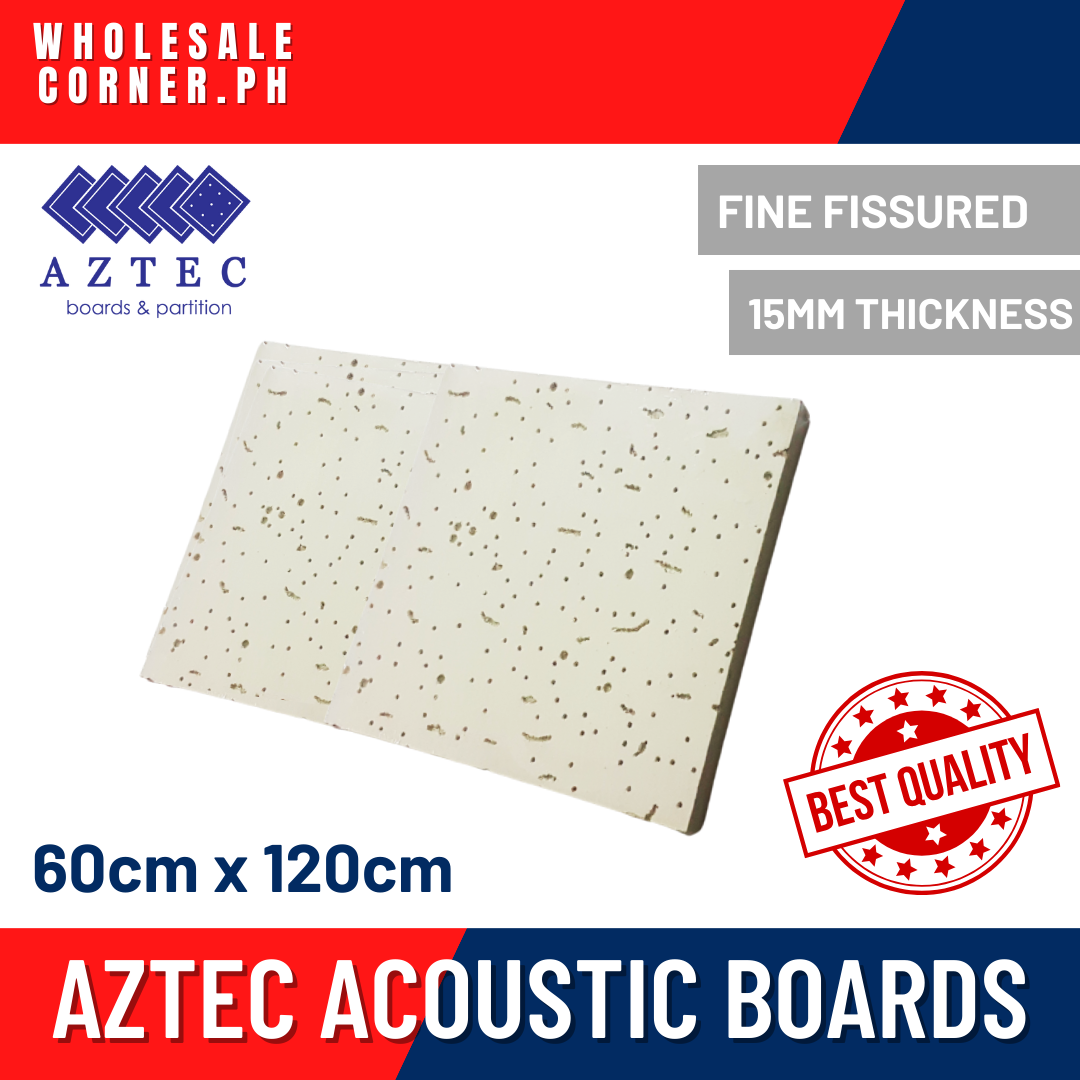 Aztec Acoustic Board - 60cm x 120cm (Fine Fissured) - Ceiling Board (10 ...