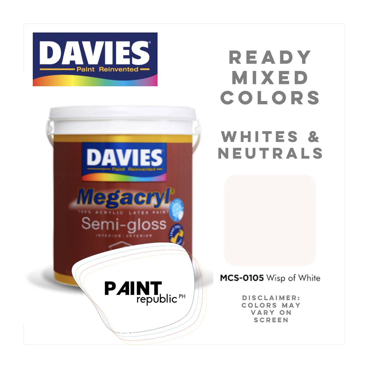 Davies Megacryl Semi-Gloss (Ready Mixed Colors - Whites and Neutrals ...