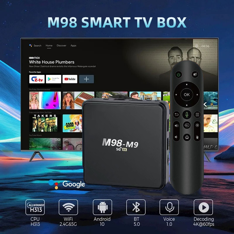 MXQ Pro M98 PRO M9 8K Smart TV Box 2+16GB Support 2.4G / 5G Dual WiFi Bluetooth 5.0 Android 10 ...