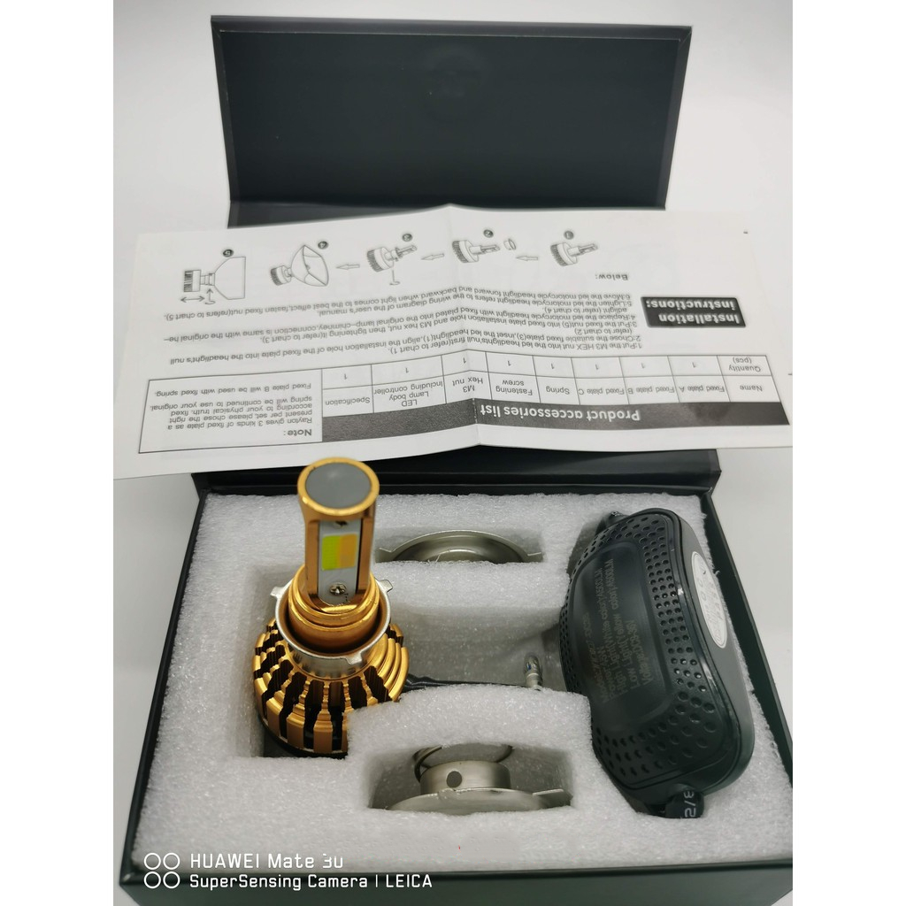 TDD Original 45W LED Motorcycle Headlight White/Yellow with accessories ...