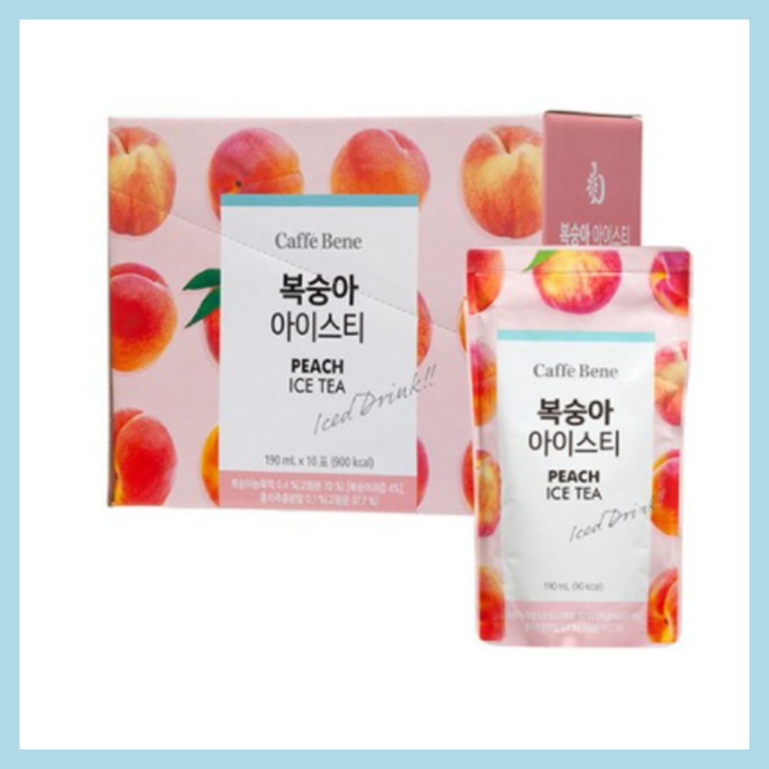 Korean Coffee Pouch Drink Caffe Bene Blue Lemonade or Peach Ice Tea ...