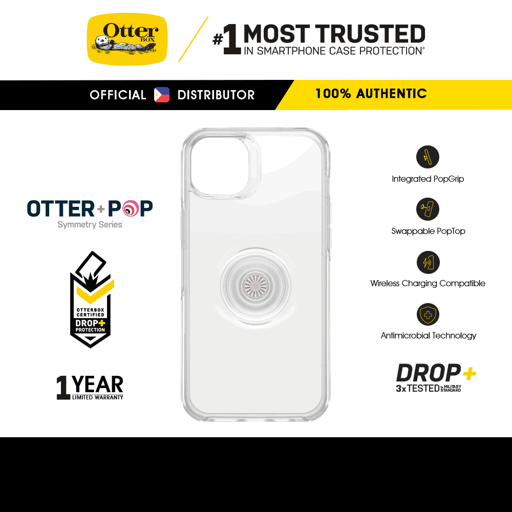 OtterBox iPhone 14 Plus Clear Case | Otter+Pop Symmetry Series ...