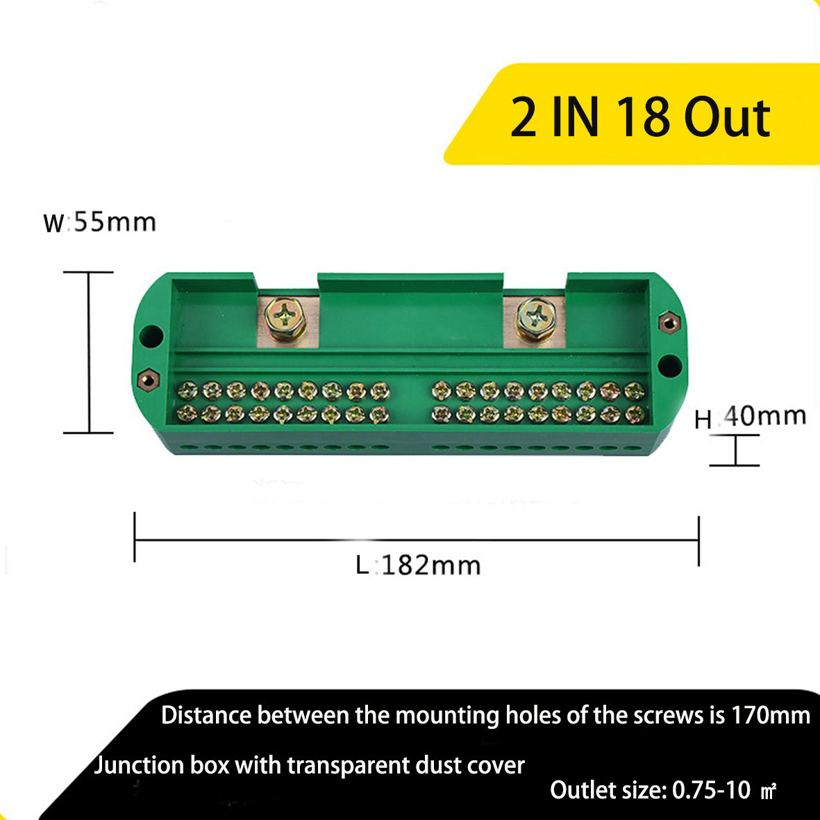 Single Phase 60A Wire Terminal Box Connector Block Junction Box ...