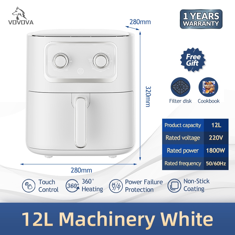 VOVOVA 4L 4.5L 8L 12L 15L Multi Function Air fryer Oven LCD Touch ...