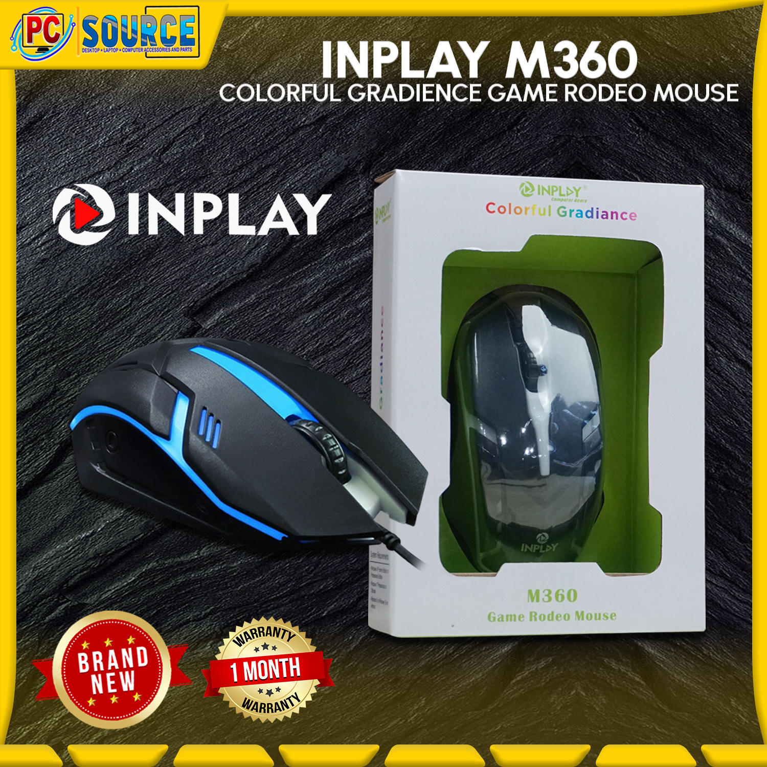Inplay M360 Colorful Gradiance Game Rodeo Mouse | Super fast control ...