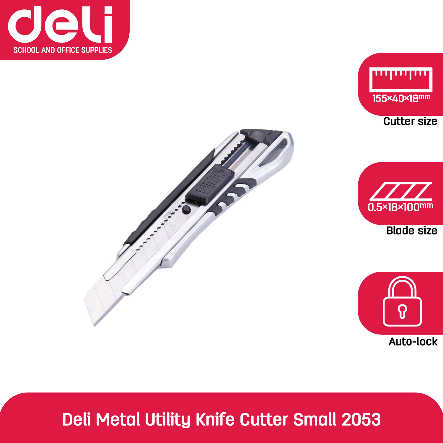 Deli 2053 Metal Utility Knife Cutter Small (1PC) | Lazada PH