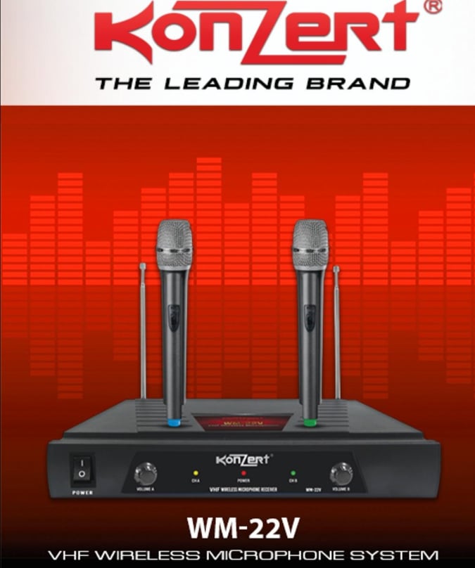 KONZERT WM-22V DUAL PROFESSIONAL VHF WIRELESS MICROPHONE | Lazada PH