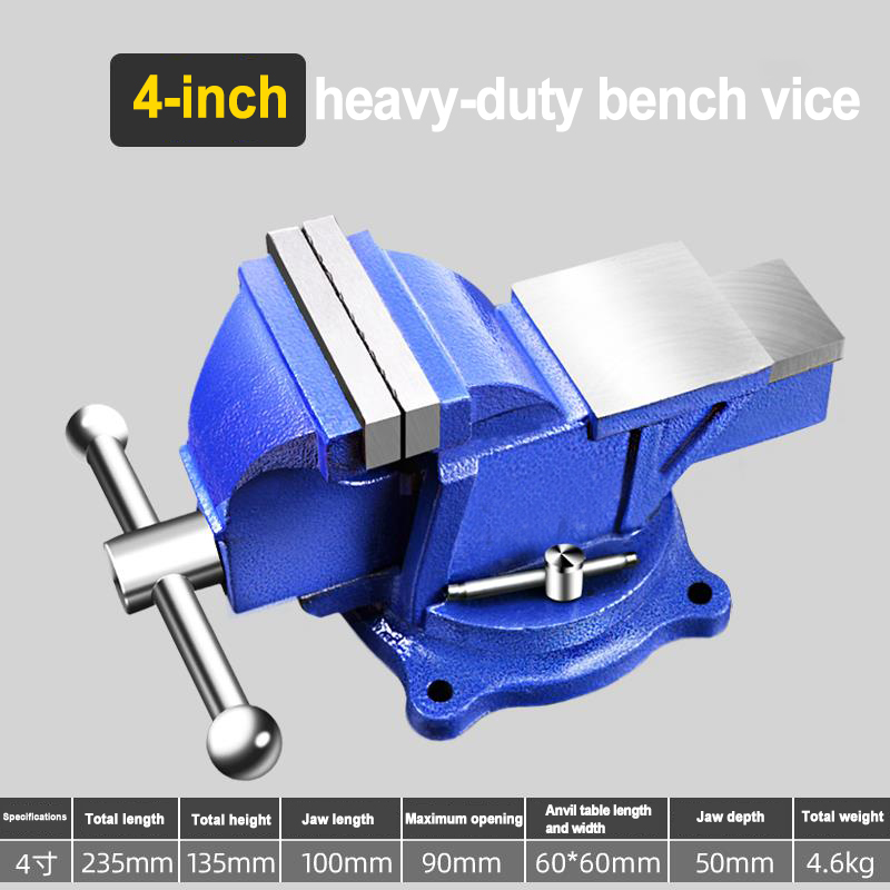 Bench Vice Original Heavy Duty 360° Swivel Base Bench Vise Cast Iron ...