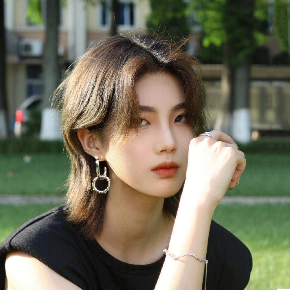 Fake head coveringUnisex mullet ulo lobo buntot maikling buhok trend ...