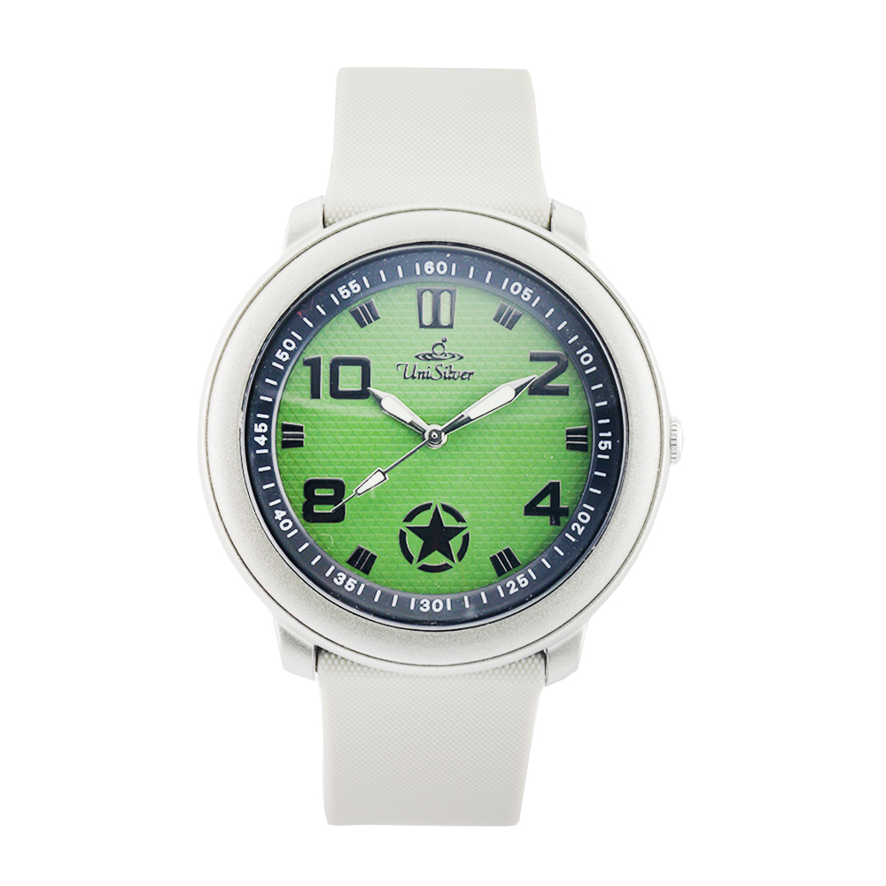 UniSilver TIME CURVEN STARSIX Men's Medium Analog Dark Yellow-Green ...