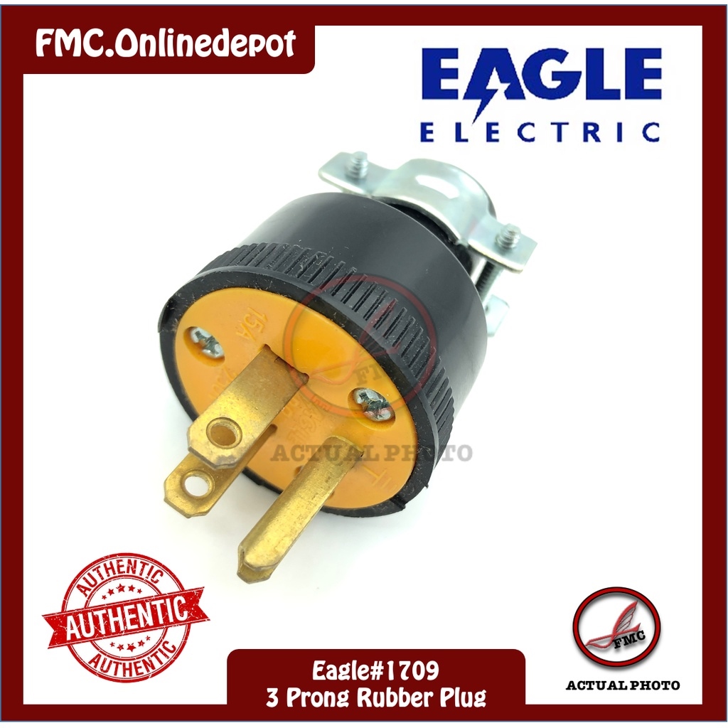 EAGLE - Heavy Duty Rubber Plug with Ground with clamp - 3 Prong - Eagle ...