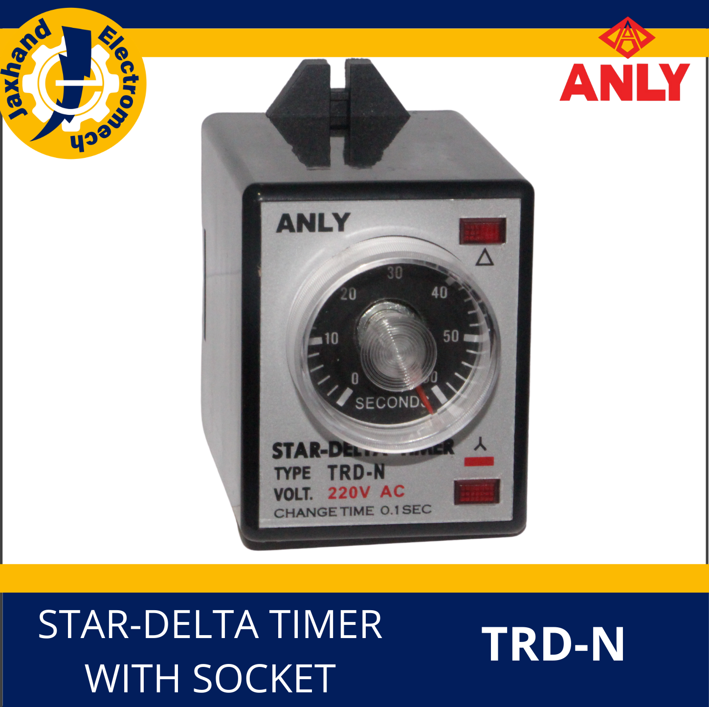 Star-Delta Timer 30sec, 60sec, 5A, 220VAC 50/60Hz, Model: TRD-N Star ...