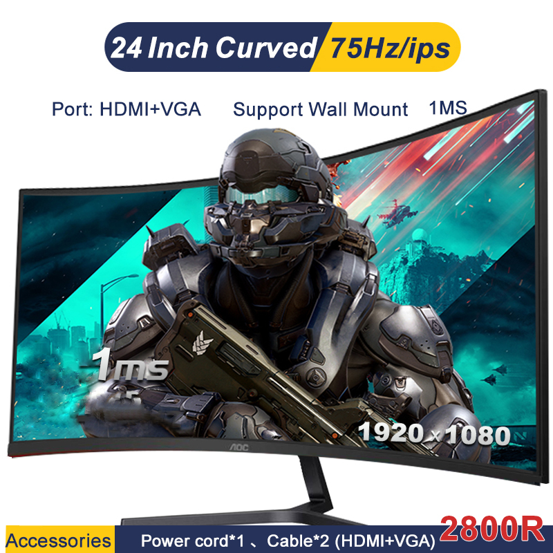 HD 24 Inch Monitor 27/32 Inch 165Hz Curved Borderless Gaming Monitor ...
