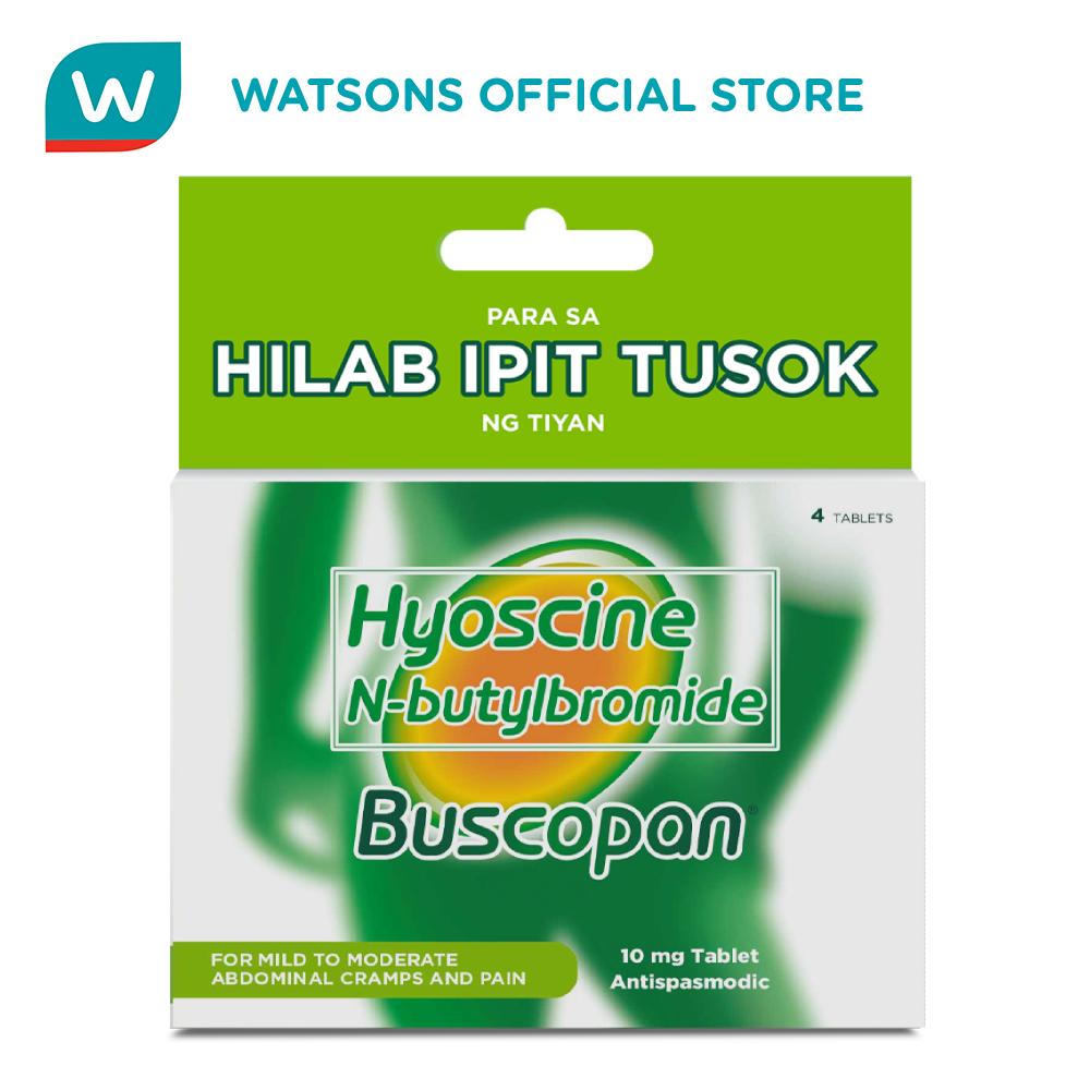 BUSCOPAN Hyoscine + N-butylbromide 10mg 4 Tablets | Lazada PH