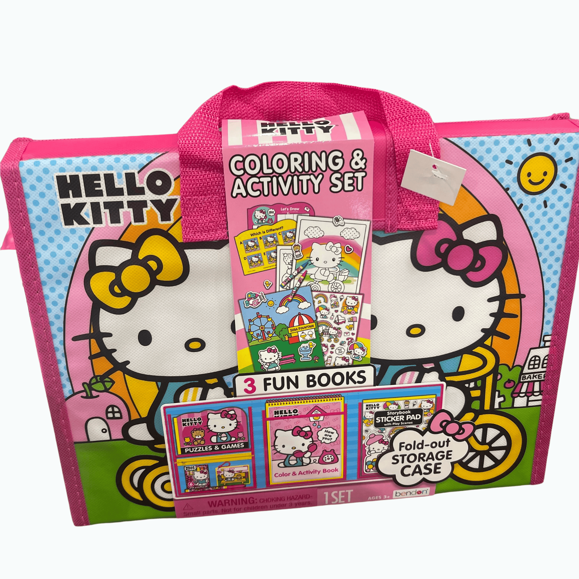 HELLO KITTY Coloring & Activity Set, Fold-Out Storage Case, 3 Fun Books ...