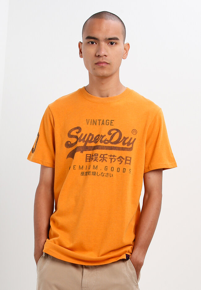 Superdry Men's Classic Tee - Original & Vintage - Thrift Gold Marl ...