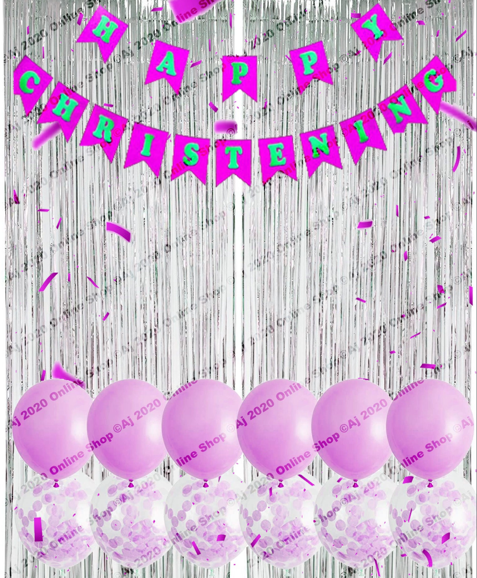 Happy Christening Package#012: Happy Christening Banner, 5 Blue or Pink ...